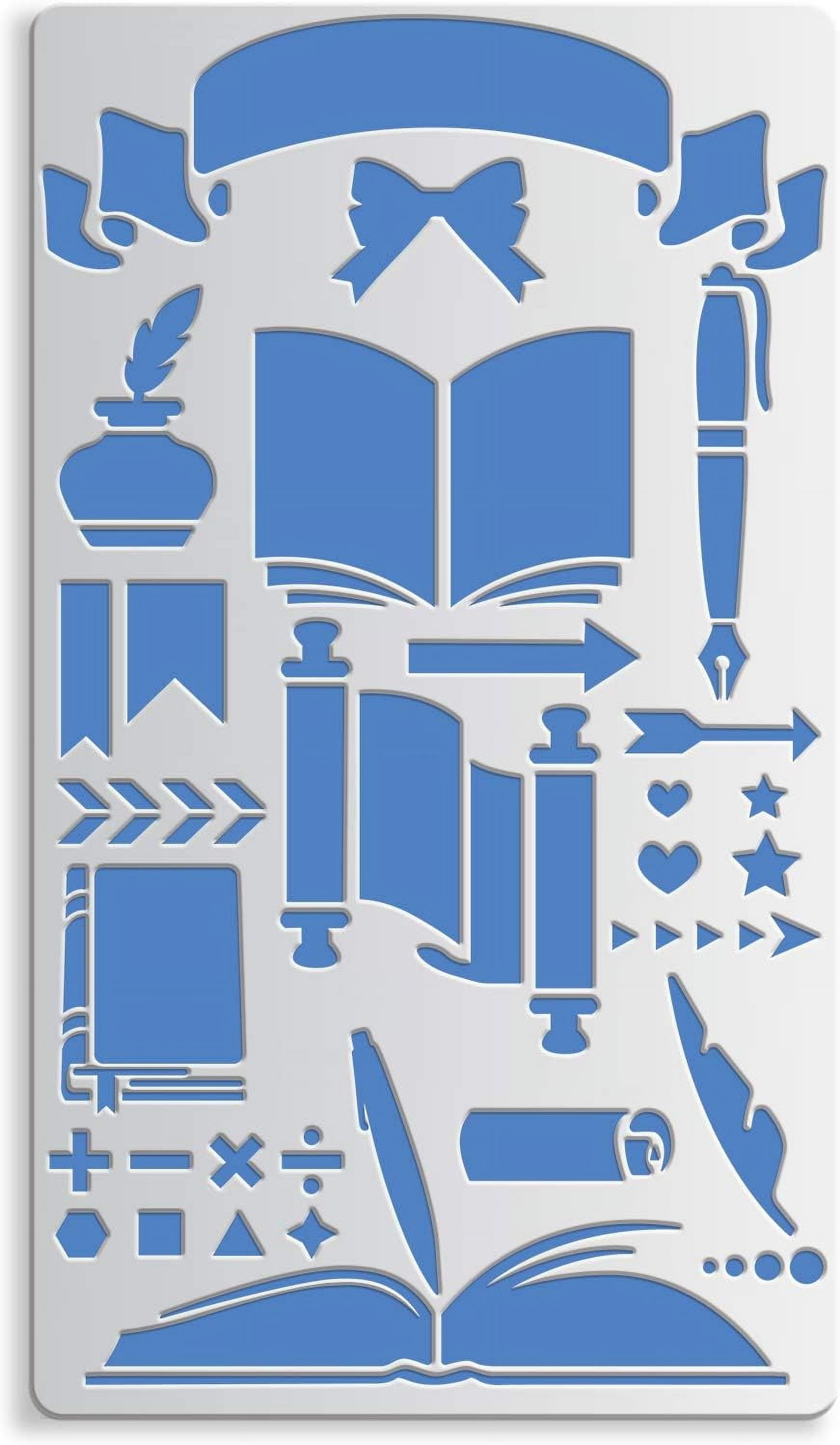 4x7 Inch Metal Stencils Mathematical Symbols Book Pen Small Ornament ...