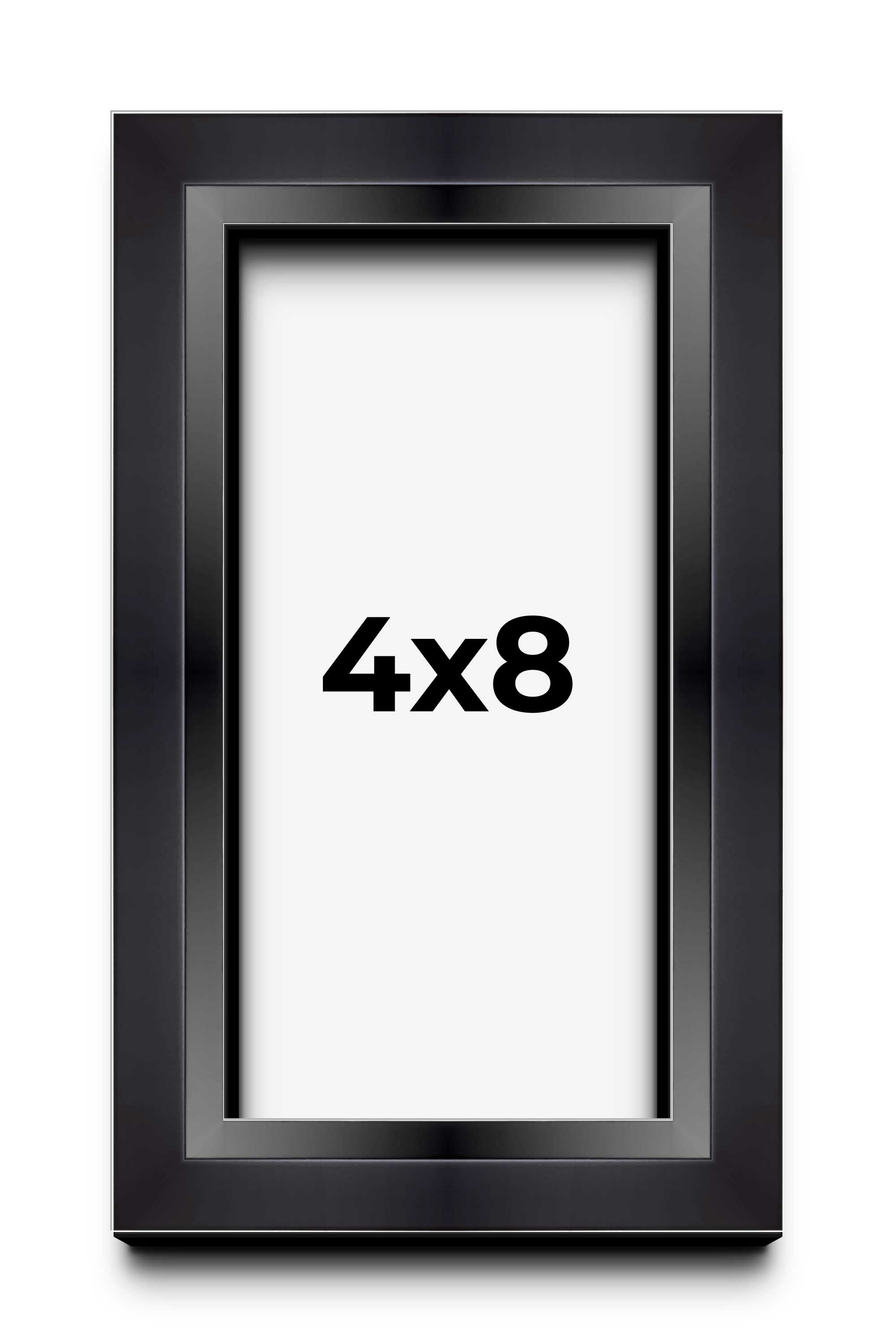 4x8 Black Shadowbox Frame - Interior Size 4x8 by 1.5 Inches - Made to ...