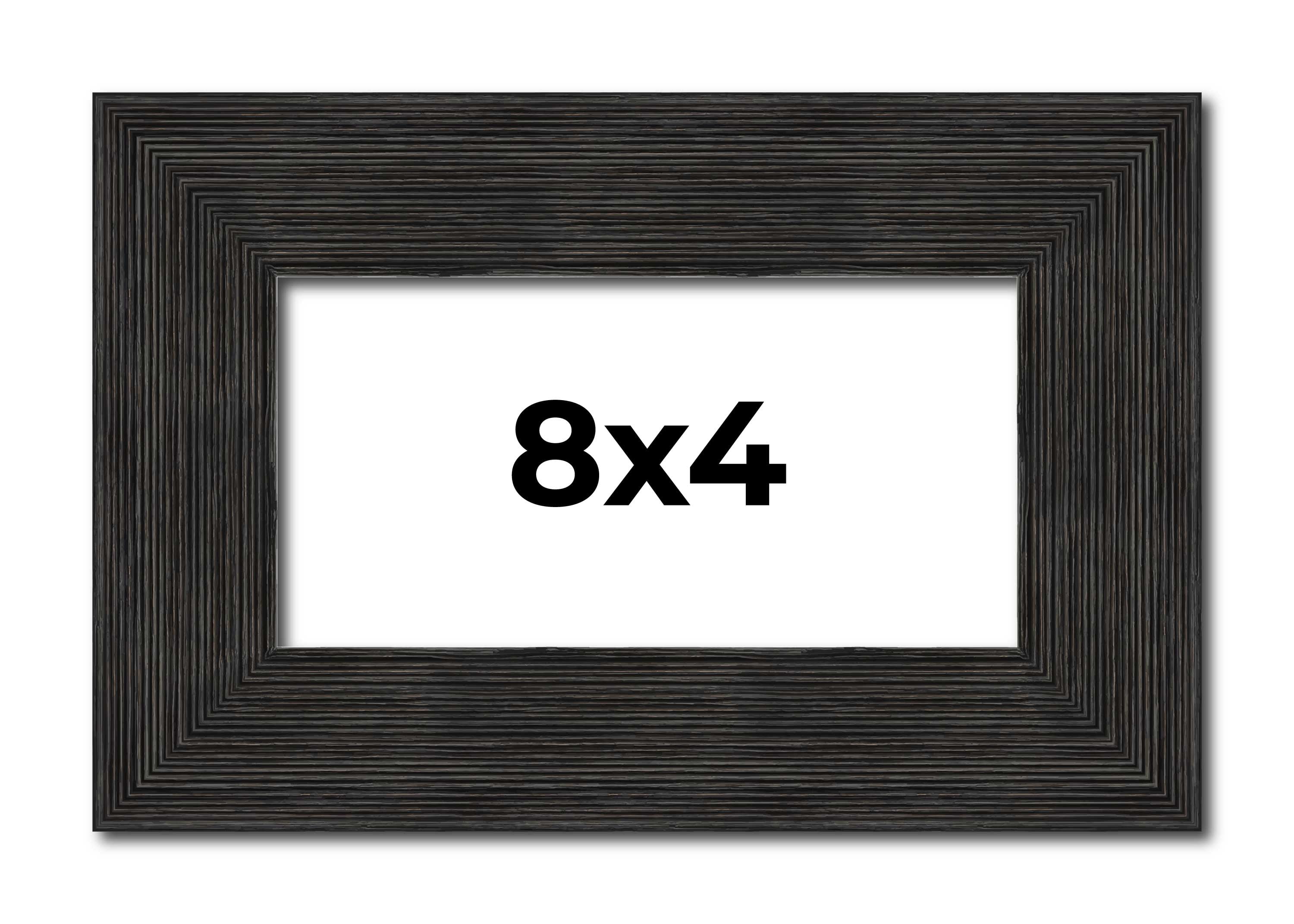 4x8 Contemporary Black Picture Frame - UV Acrylic, Foam Board Backing ...