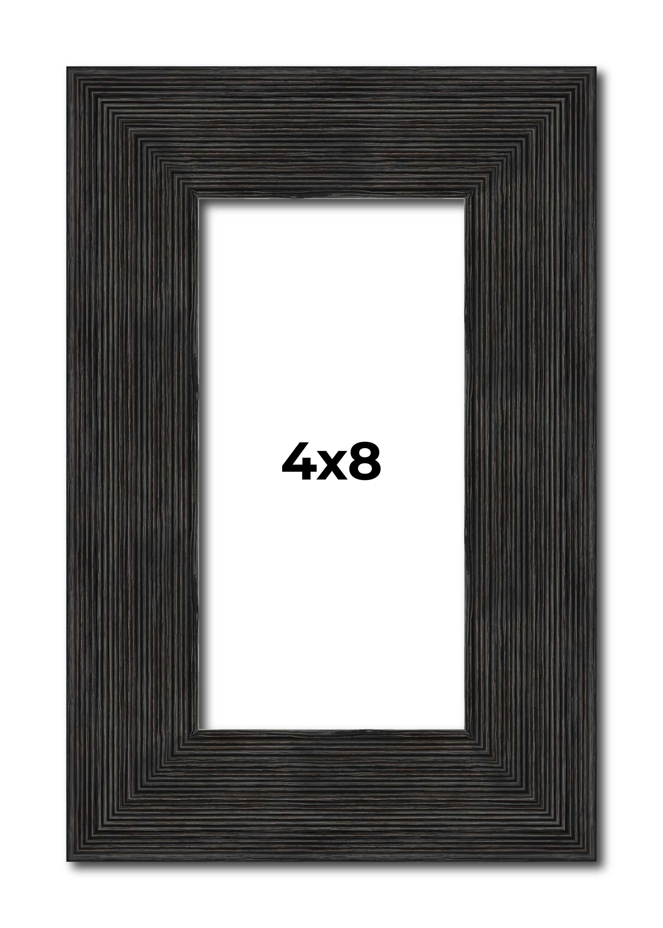 4x8 Contemporary Black Picture Frame - UV Acrylic, Foam Board Backing ...