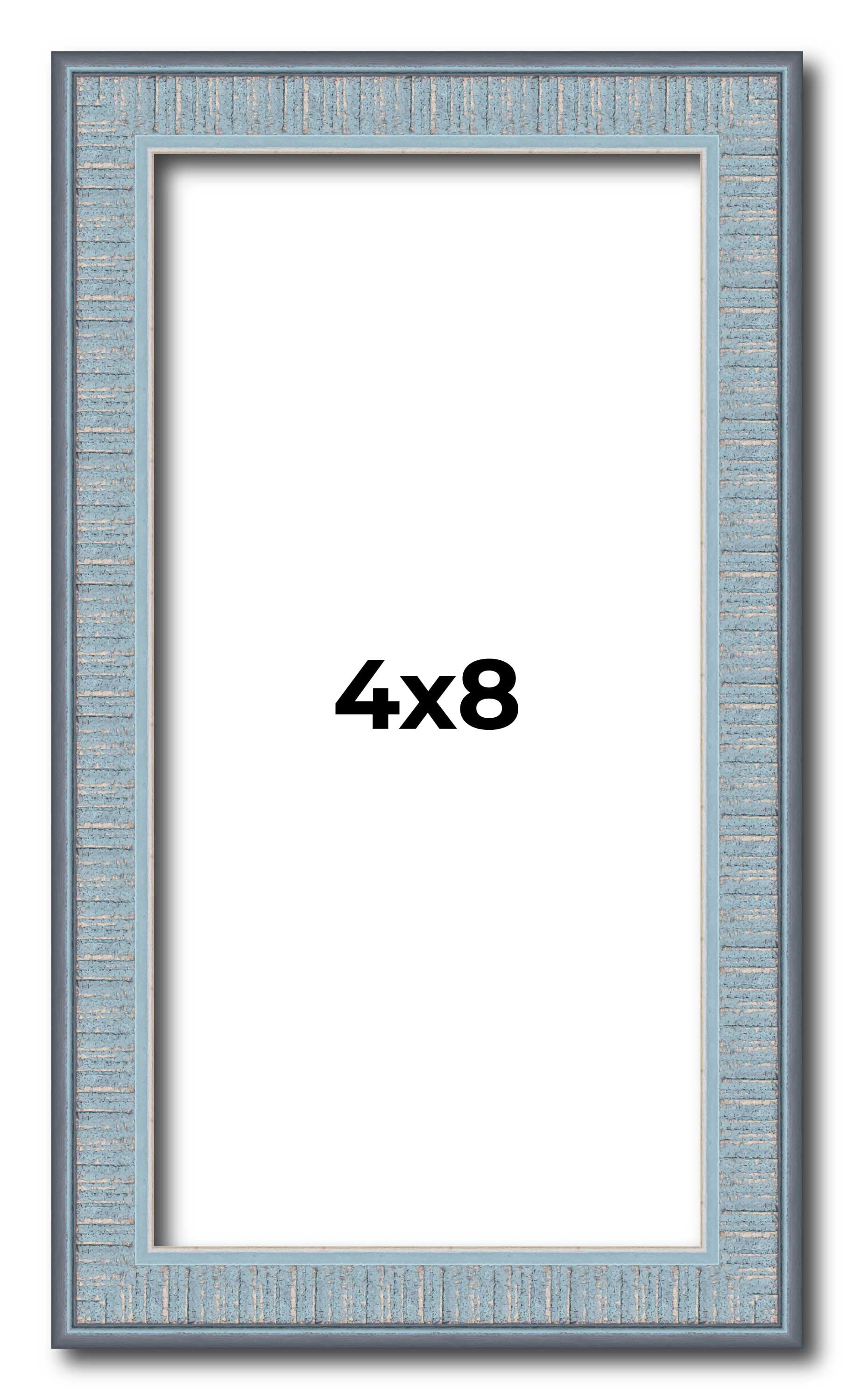 4x8 Frame Blue Scuffed Farm Board Solid Wood Picture Frame Width 0.75 ...