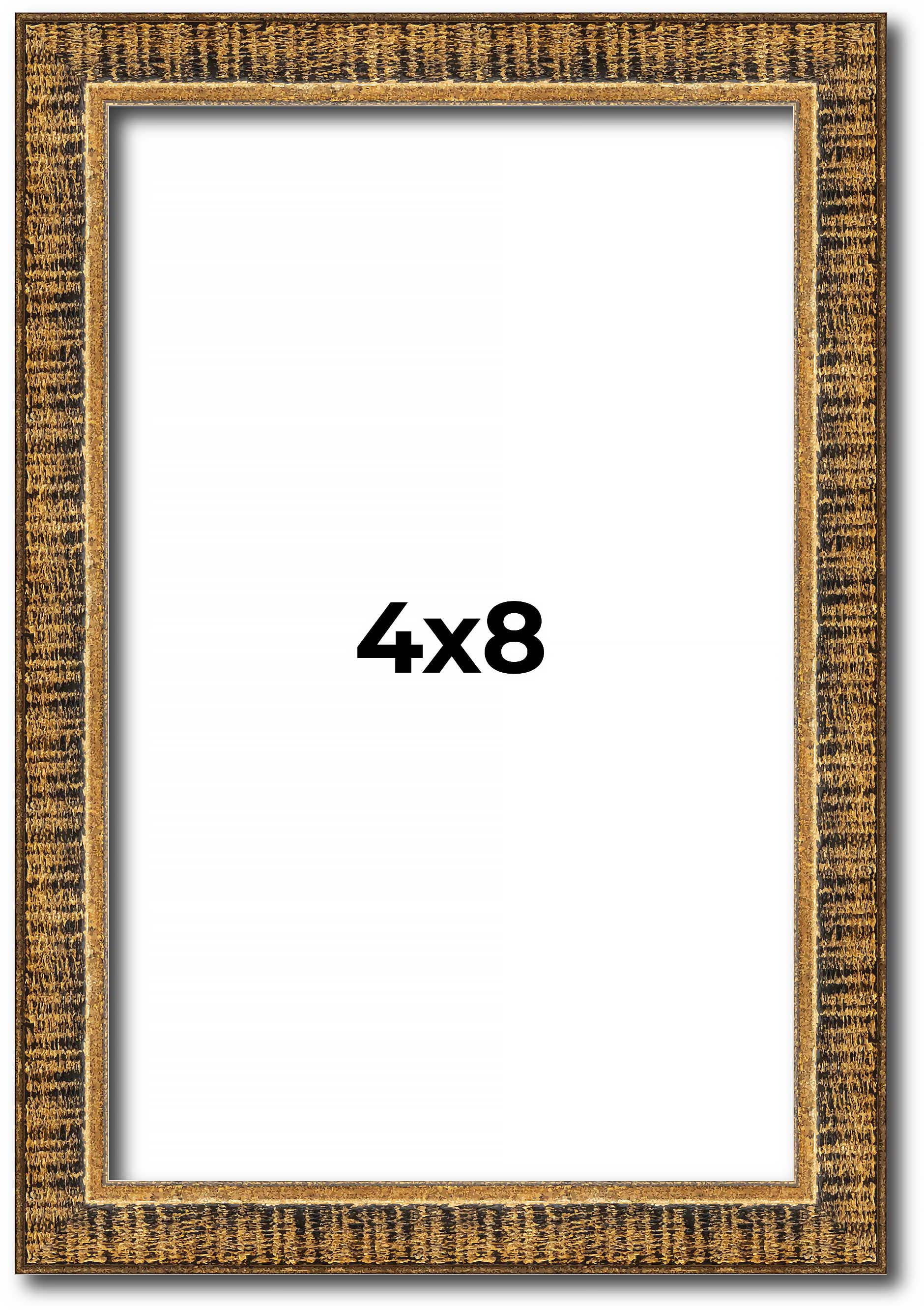 4x8 IN Frame Gold Kingsley Distressed Solid Wood Picture Frame Width 0. ...