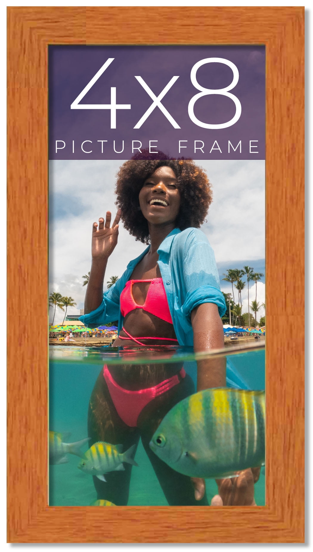 4x8 In Honey Brown Real Wood Picture Frame Width 0.75 inches | Interior ...