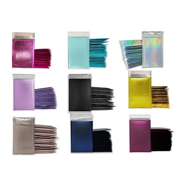 Metallic Bubble Mailers, Purple Color Shipping Mailing Padded Envelopes ...