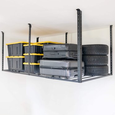 FLEXIMOUNTS Heavy Duty Adjustable Overhead Garage Storage Ceiling Rack ...