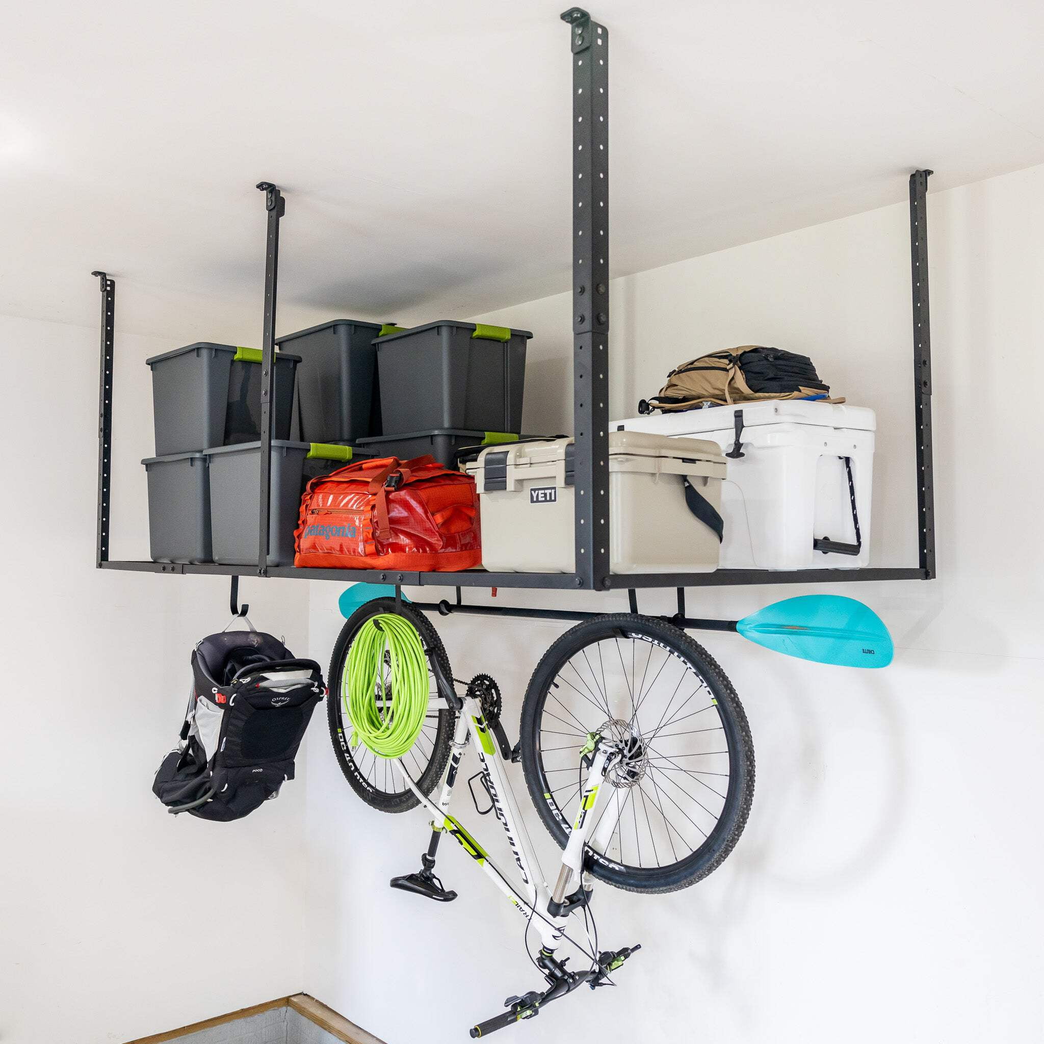 4' x 8' Garage Overhead Storage, Ceiling Shelf, Heavy-Duty Ceiling Rack ...