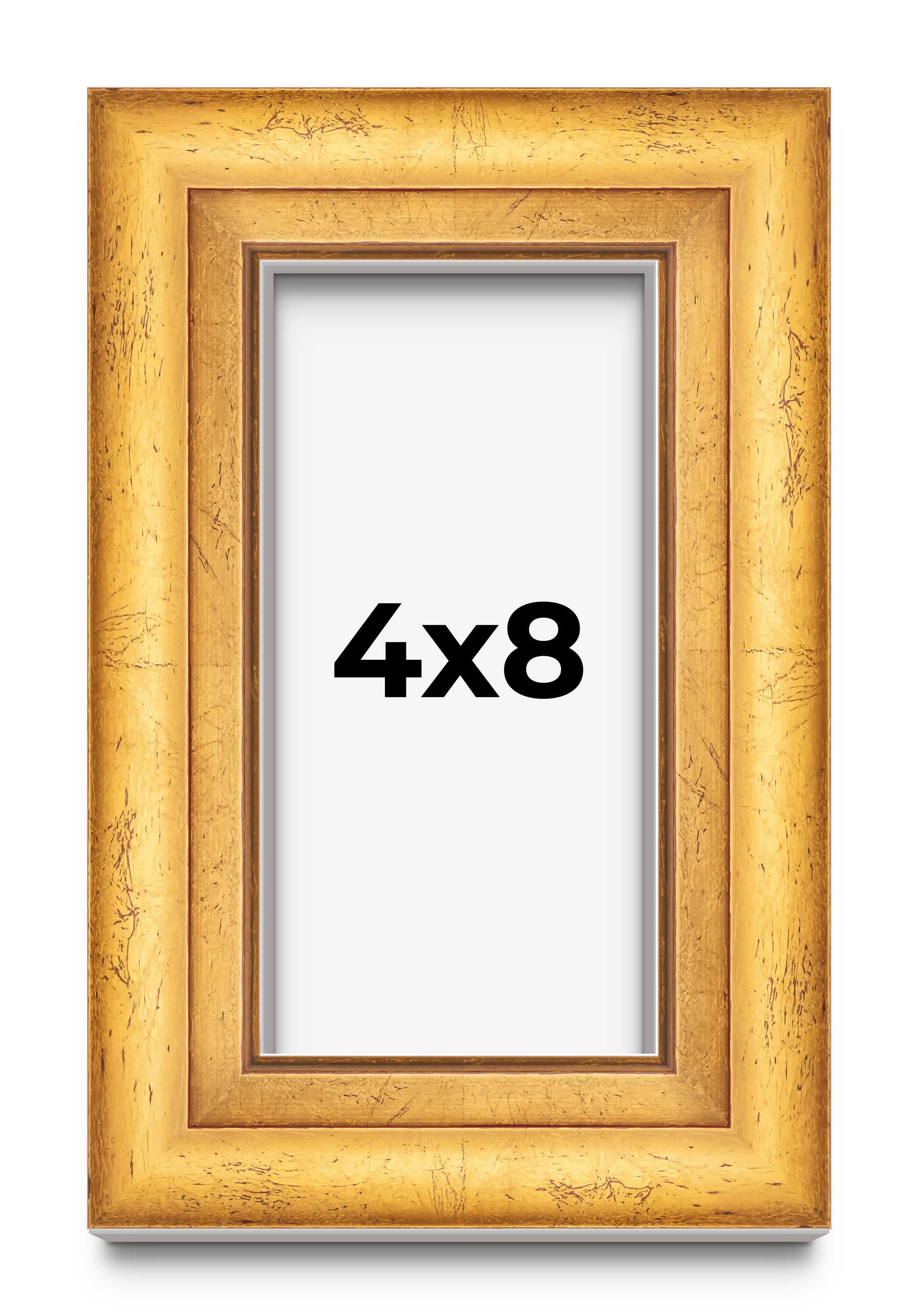 4x8 Shadow Box 1.75" Deep Gold Picture Frame - UV Acrylic, Foam Board ...