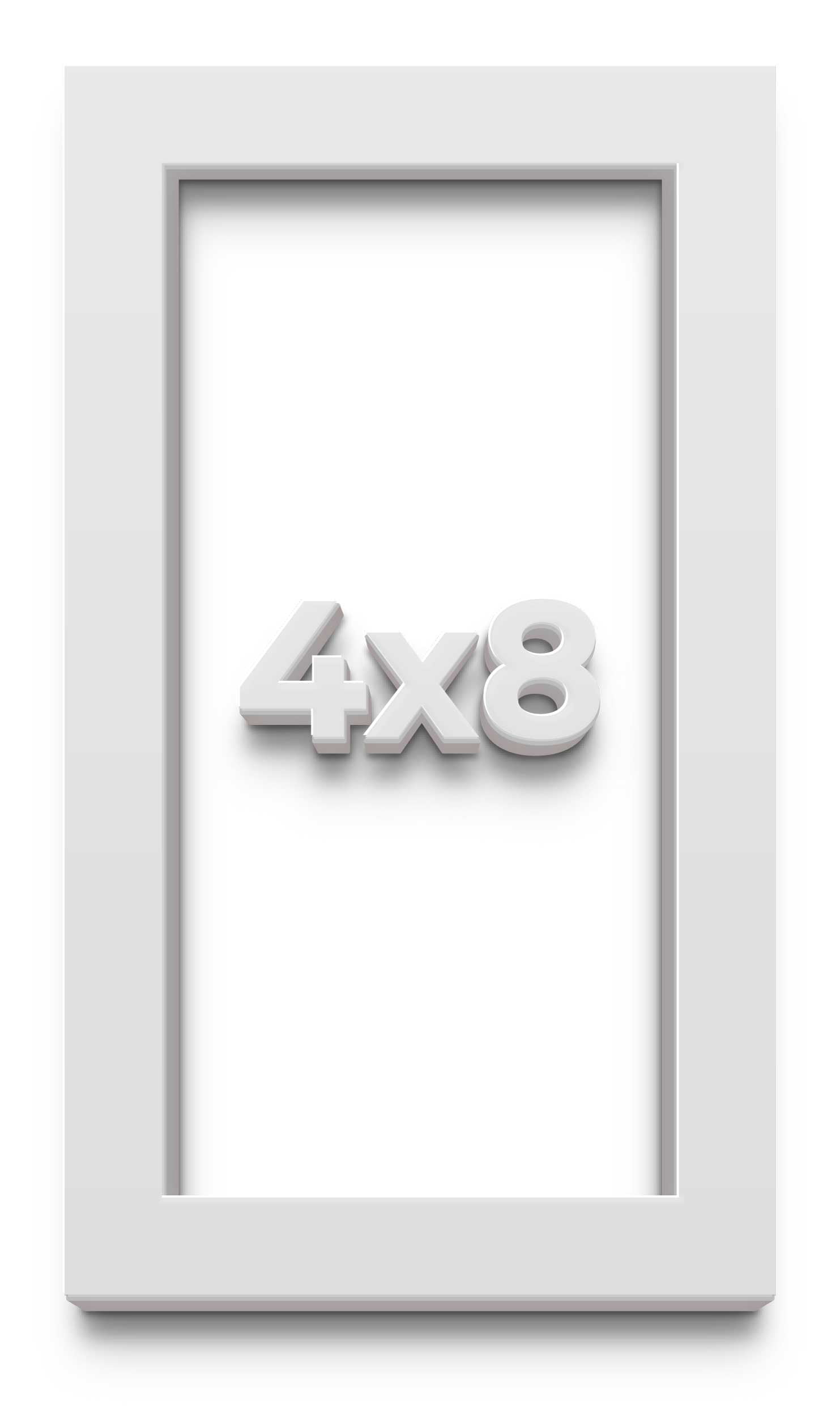 8x4 White Shadowbox Frame - Interior Size 8x4 by 1 Inches - Made to ...