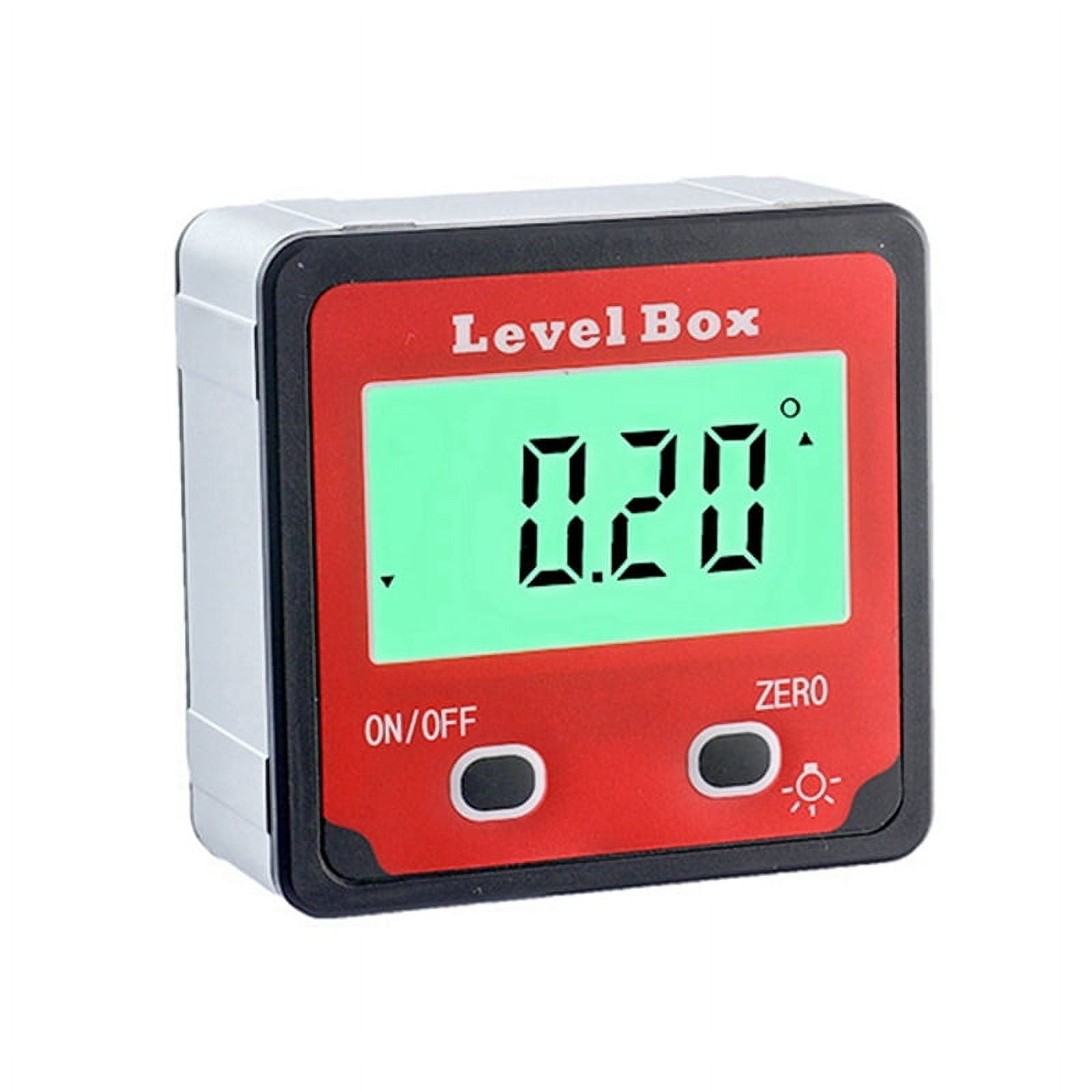 4x90 Degree 2 Button Digital Display Inclination Box Digital Level Protractor Slope Ruler ...
