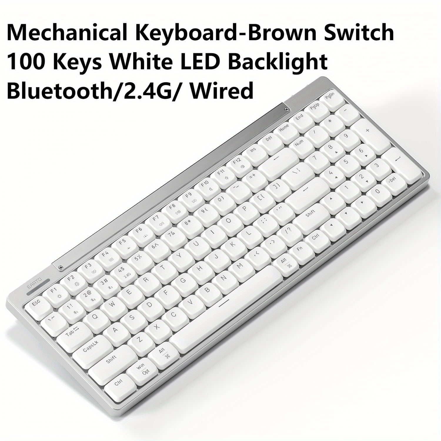 5.0/2.4G Wireless/Wired 96% Layout Mechanical Keyboard, 100 Keys with ...