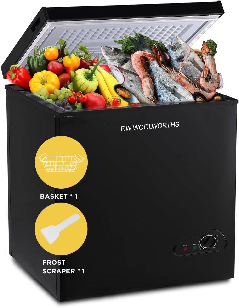 5.0 Cu.Ft Chest Freezer, Deep Freezer Adjustable 7 Thermostat, Compact ...