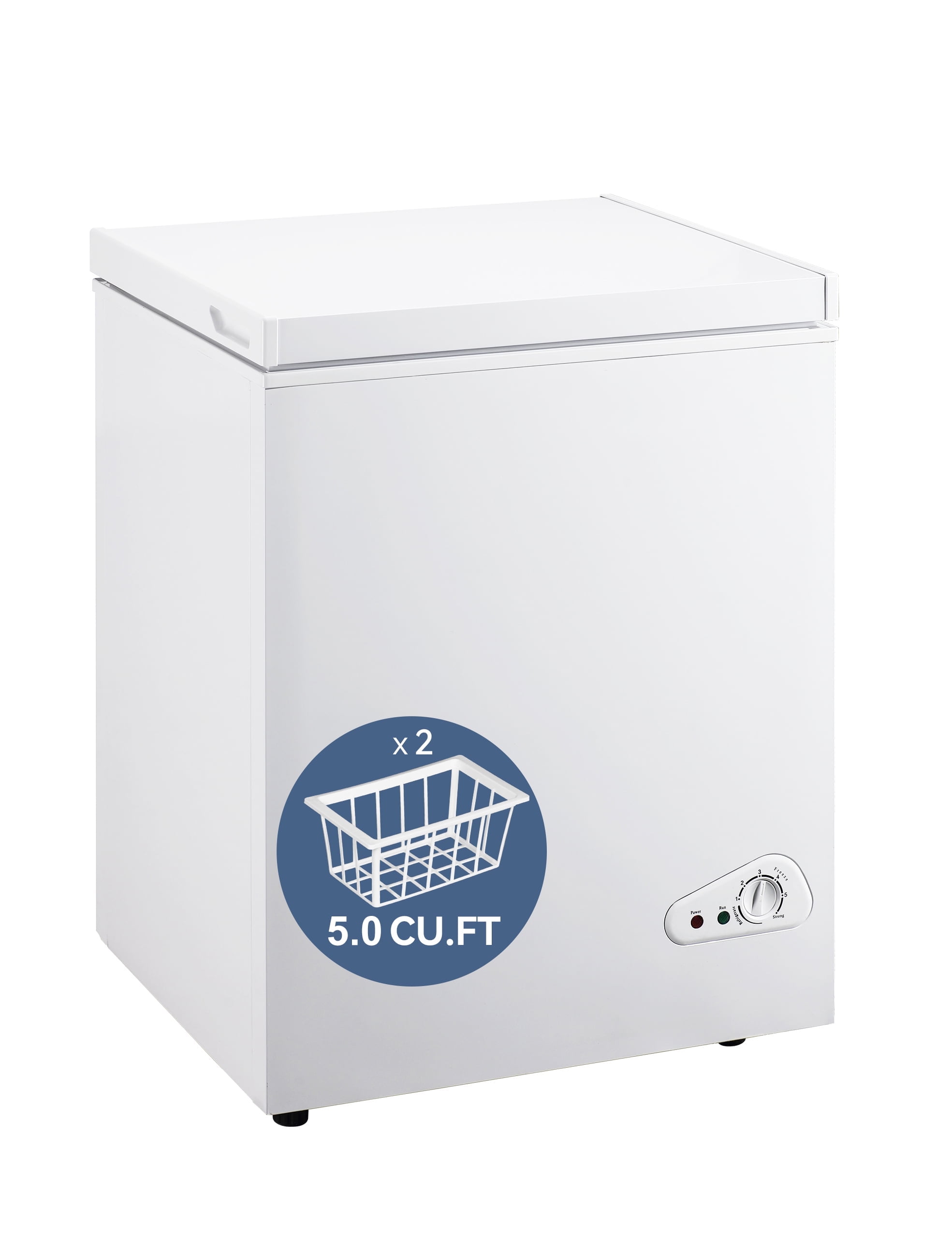 5.0 Cu.ft Small Chest Freezer Deep Freezer with Removable Basket and ...
