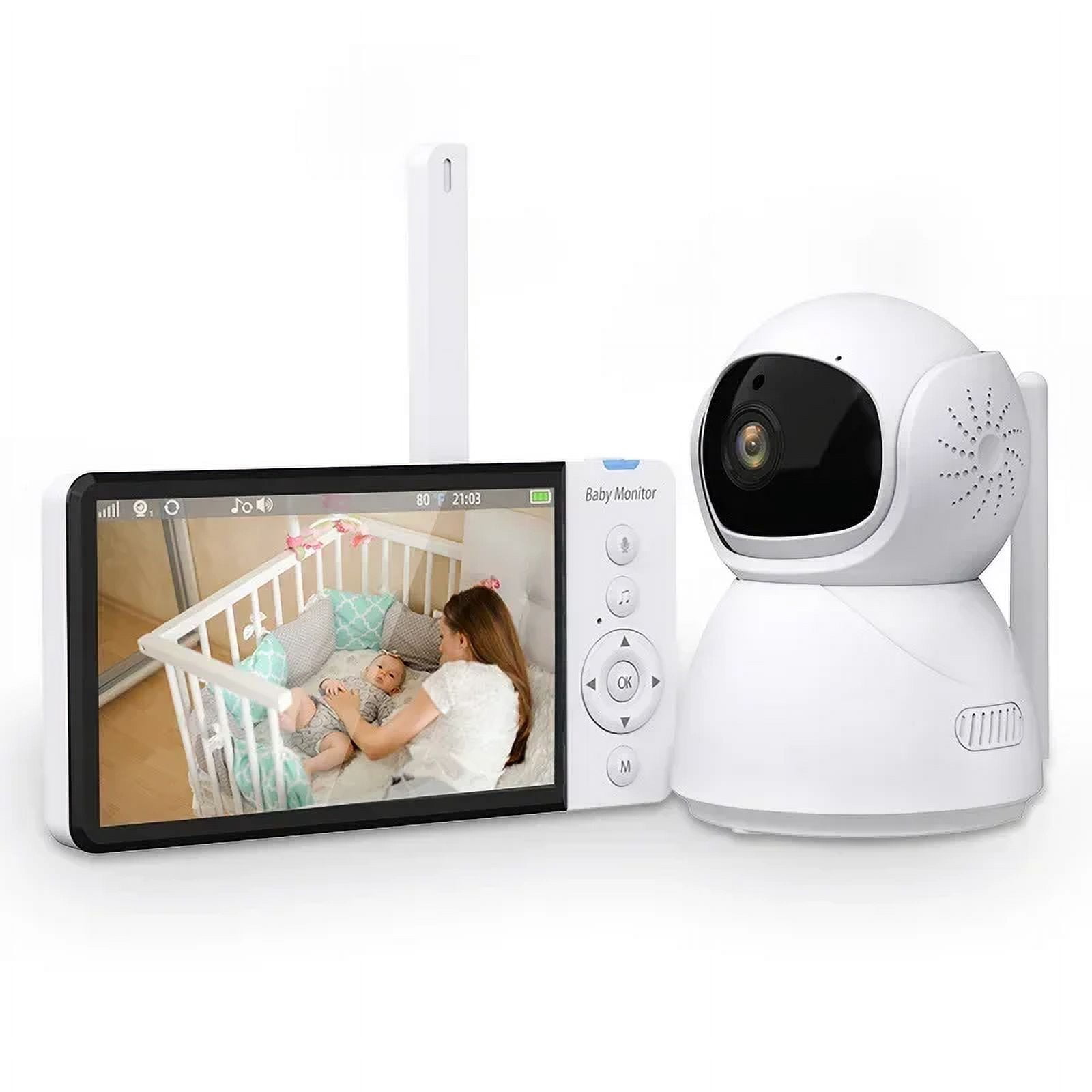 5.0 Inch Wireless Video Baby Monitor 5000mAh IPS Screen with Nanny PTZ ...