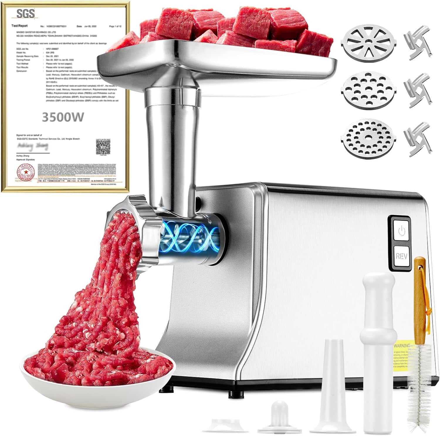 5.0 Upgrade Electric Meat Grinder【NO.1 Germany 3500W Super Motor】【SGS ...