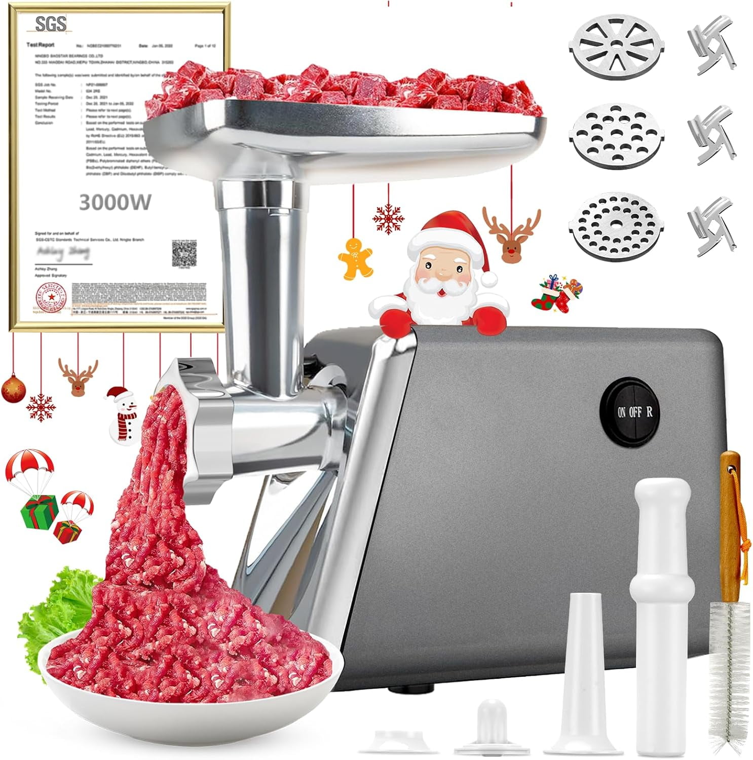 5.0 Upgrader Electric Meat Grinder 【NO.1 rmany 3000W Super Motor】【SGS ...