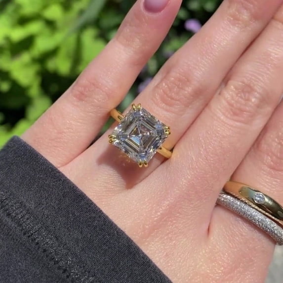 5.00 tcw Stunning Asscher Cut IGI Certified Lab Grown Diamond Solitaire ...