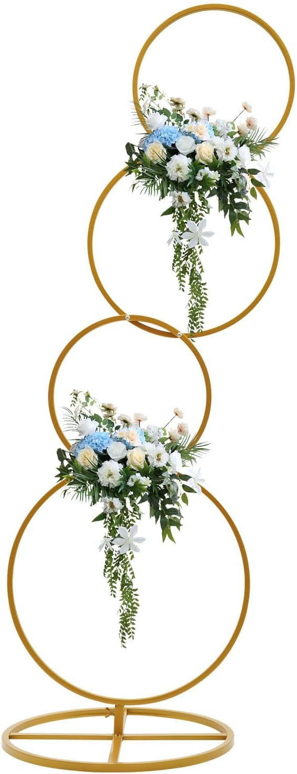 5.02ft High Metal Round Hoop Pillar Flower Stand,Wedding Round Hoop ...