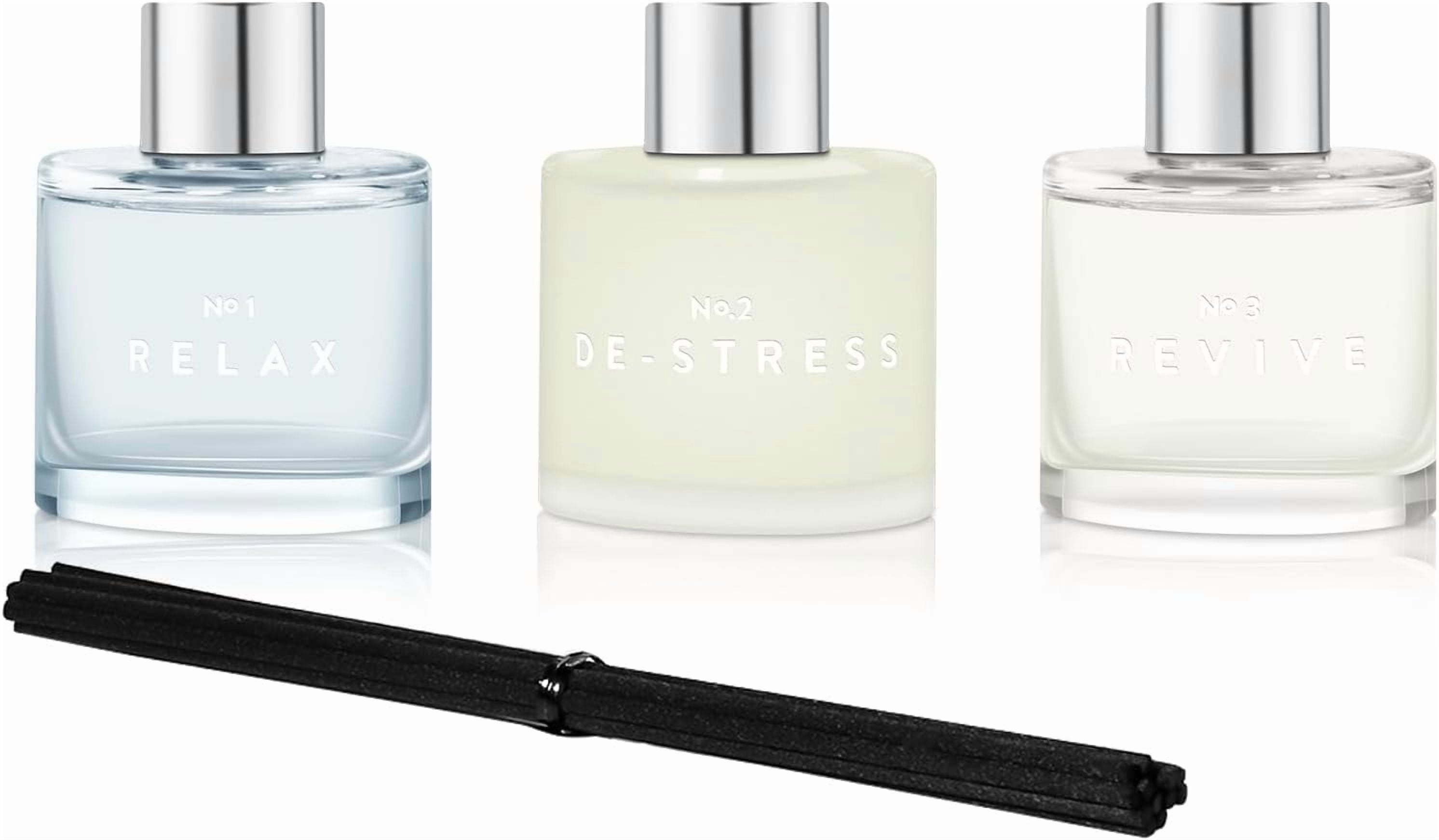 5.07 oz Reed Diffusers with 12 Black Fiber Sticks, 3 Pack Jasmine Apple ...