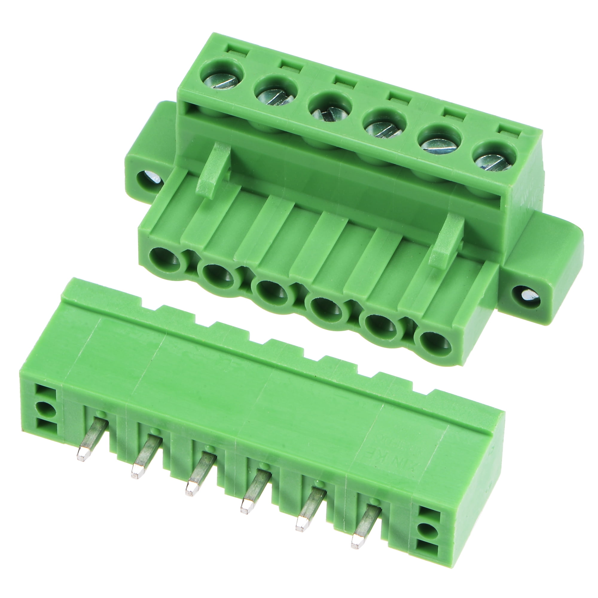 5.08mm Pitch 6 Pin 10A PCB Mount Screw Terminal Block Straight Plug-in ...