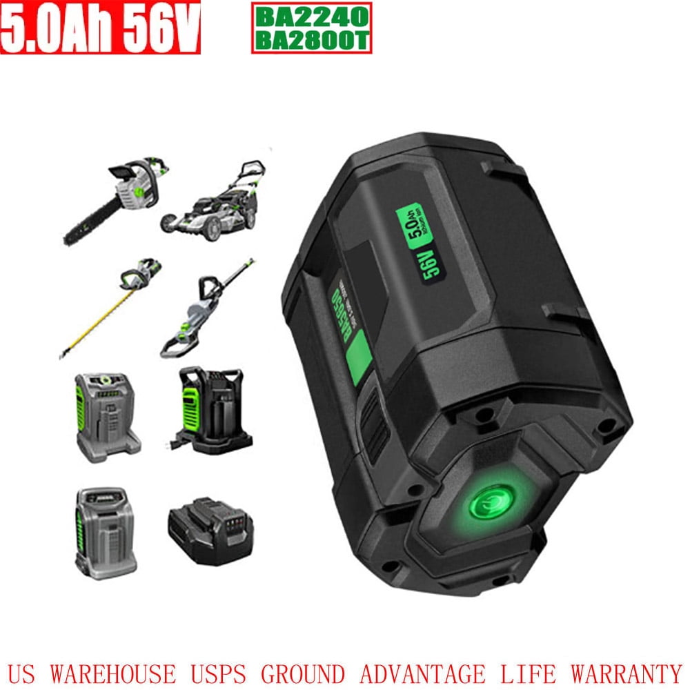 5.0Ah Battery For EGO 56V 56Volt BA1400 POWER Lithium Ion BA2240 ...