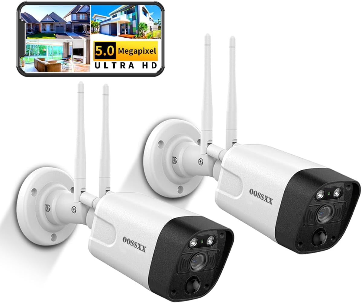 (5.0MP & 130° Ultra Wide-Angle) 2-Way Audio PIR Detection Dual Antennas ...