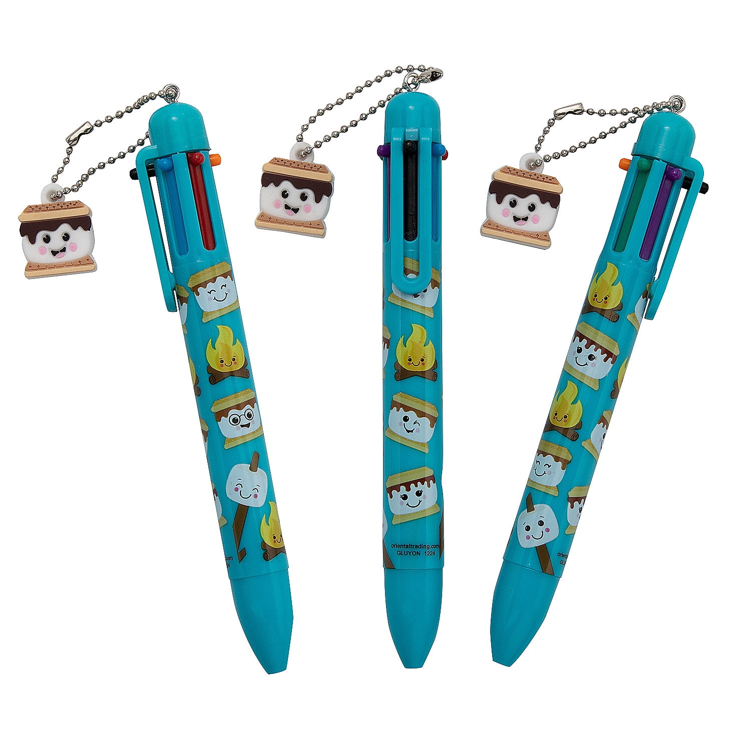 5 1/2" S'more Plastic Shuttle Pens with Charm - 12 Pieces - Walmart.com