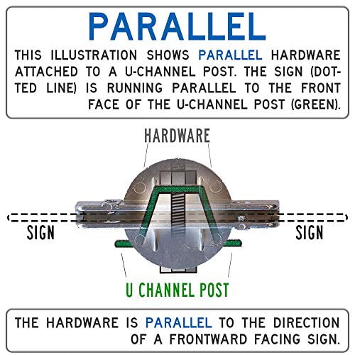 5 1/2" Slot - U-Channel Post Street Sign Bracket (Parallel), Bracket ...