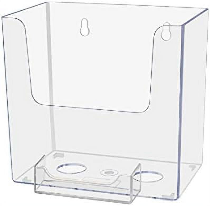 5 1/2"W Brochure Holder With Business Card Slot Maps Menu Pamphlets ...