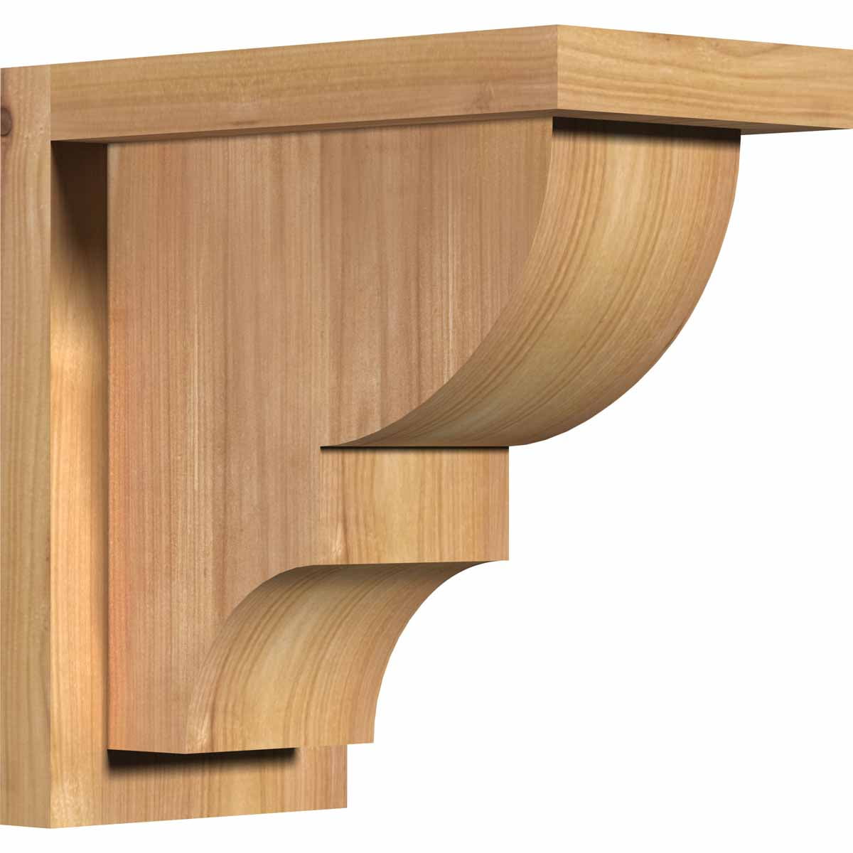 5 1/2"W x 10"D x 10"H Ridgewood Smooth Corbel w/Backplate, Western Red ...