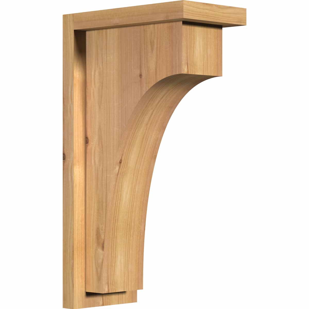 5 1/2"W x 10"D x 18"H Huntington Smooth Corbel w/Backplate, Western Red ...