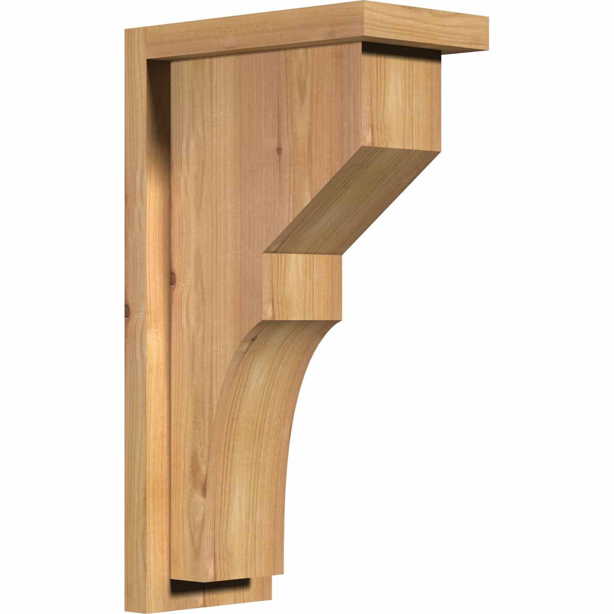 5 1/2"W x 10"D x 18"H Monterey Smooth Corbel w/Backplate, Western Red ...
