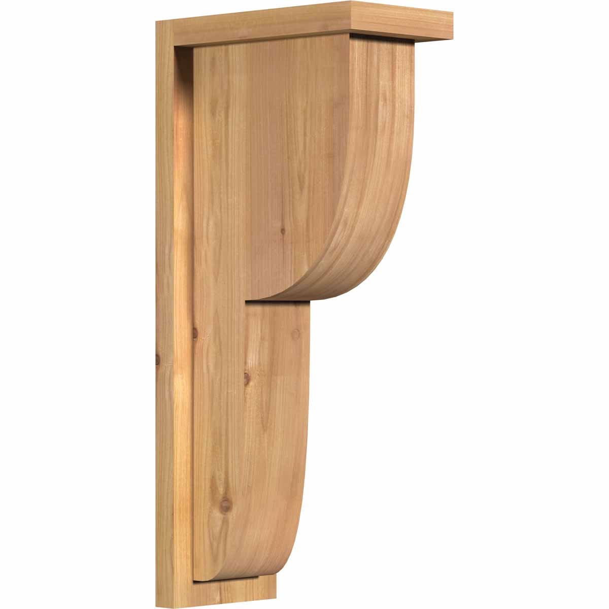 5 1/2"W x 10"D x 22"H Crestline Smooth Corbel w/Backplate, Western Red ...