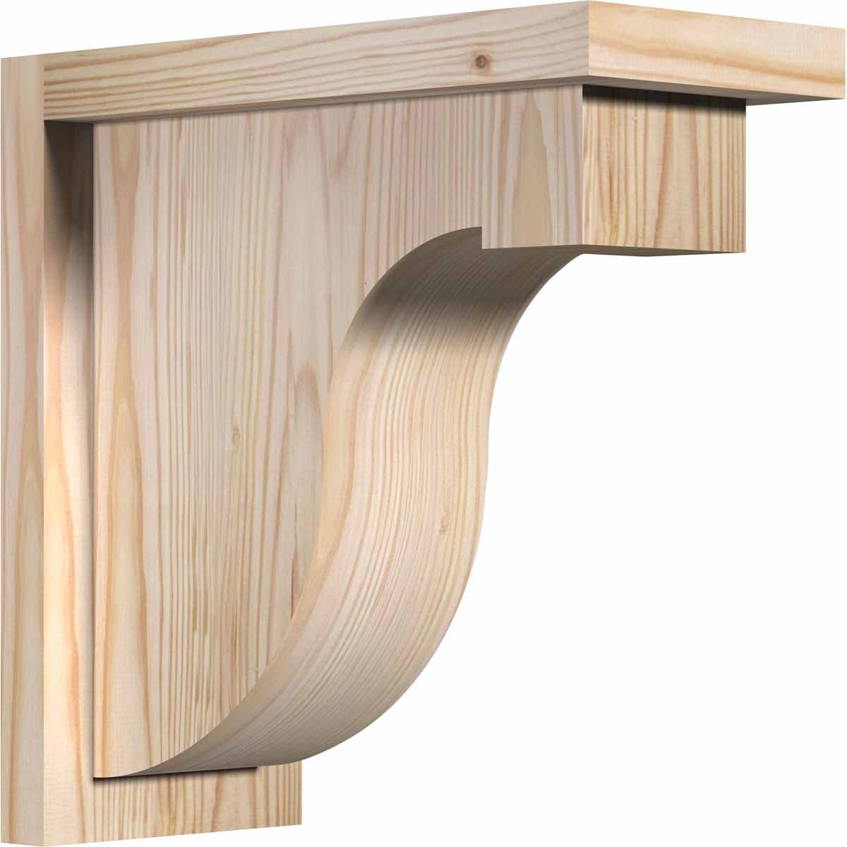 5 1/2"W x 12"D x 12"H Del Monte Smooth Corbel w/Backplate, Douglas Fir ...