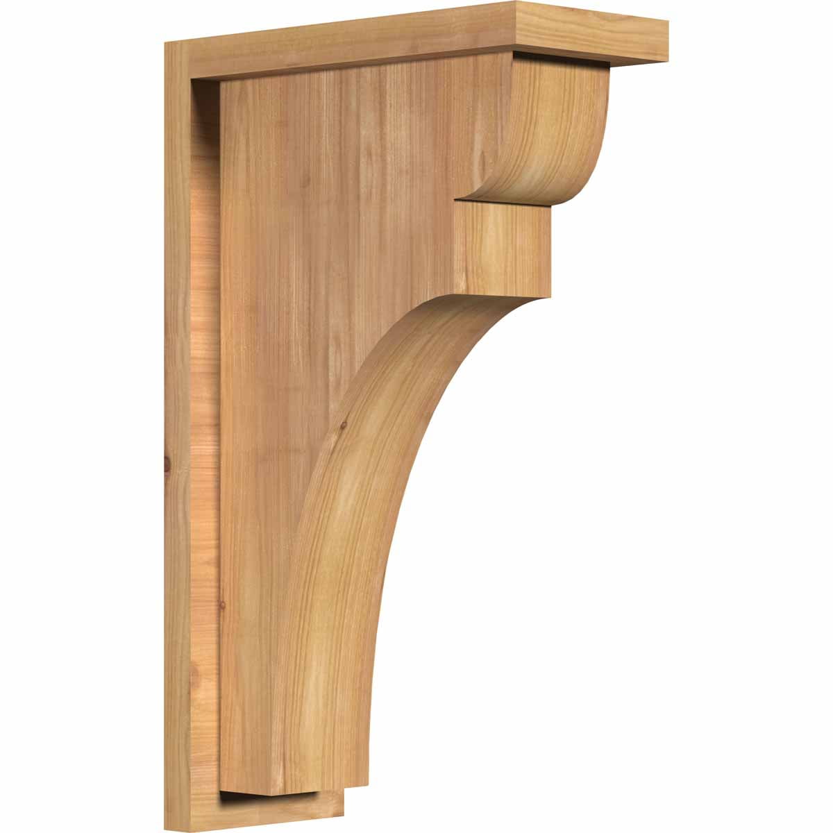 5 1/2"W x 12"D x 20"H Yorktown Smooth Corbel w/Backplate, Western Red ...