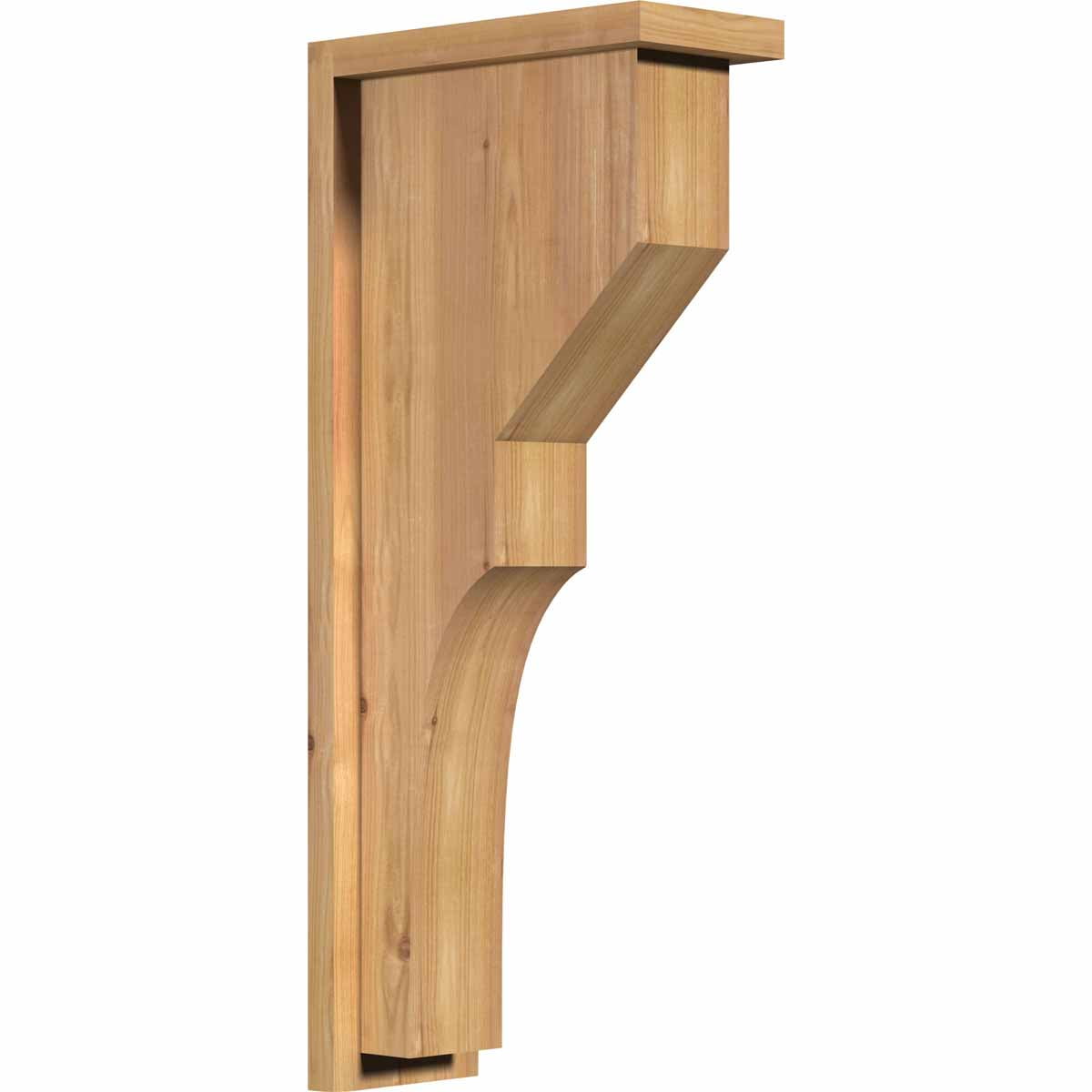 5 1/2"W x 12"D x 28"H Monterey Smooth Corbel w/Backplate, Western Red ...