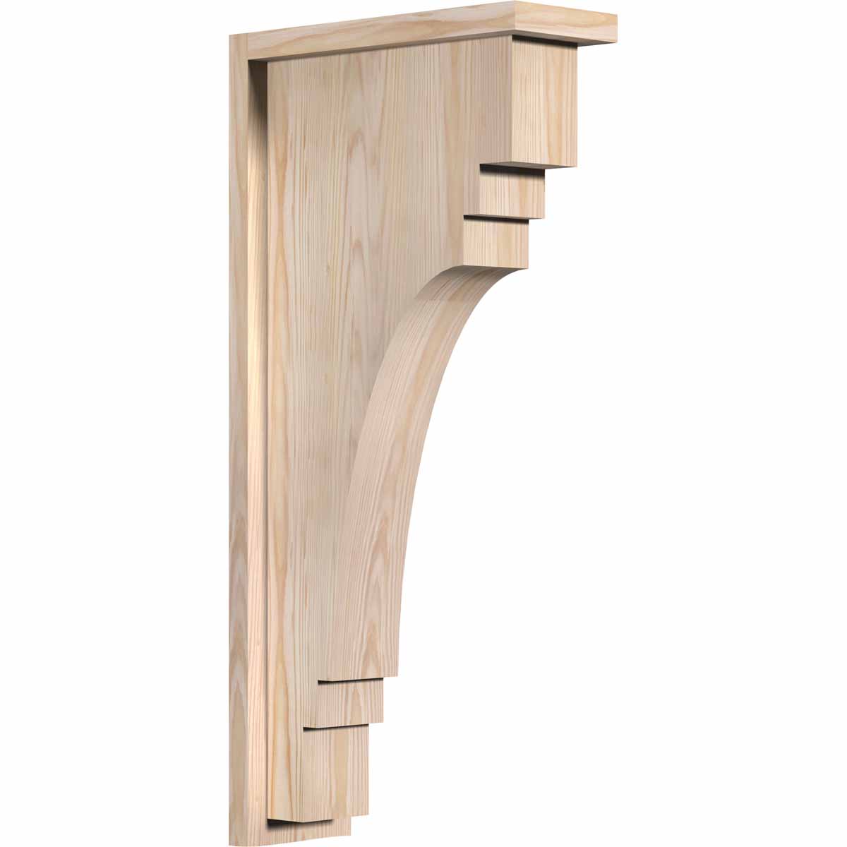 5 1/2"W x 14"D x 30"H Pescadero Smooth Corbel w/Backplate, Douglas Fir ...