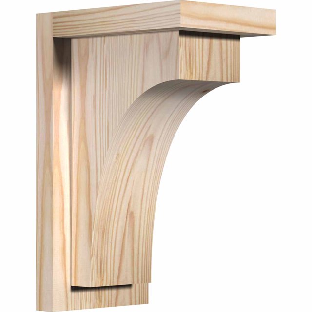 5 1/2"W x 8"D x 12"H Huntington Smooth Corbel w/Backplate, Douglas Fir ...