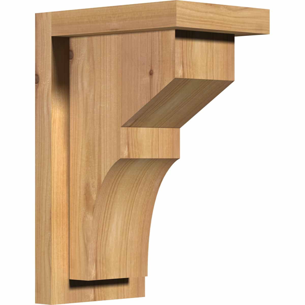 5 1/2"W x 8"D x 12"H Monterey Smooth Corbel w/Backplate, Western Red ...