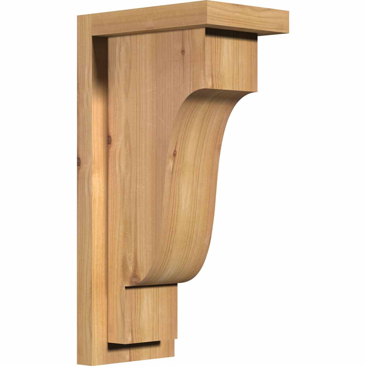 5 1/2"W x 8"D x 16"H Newport Smooth Corbel w/Backplate, Western Red ...