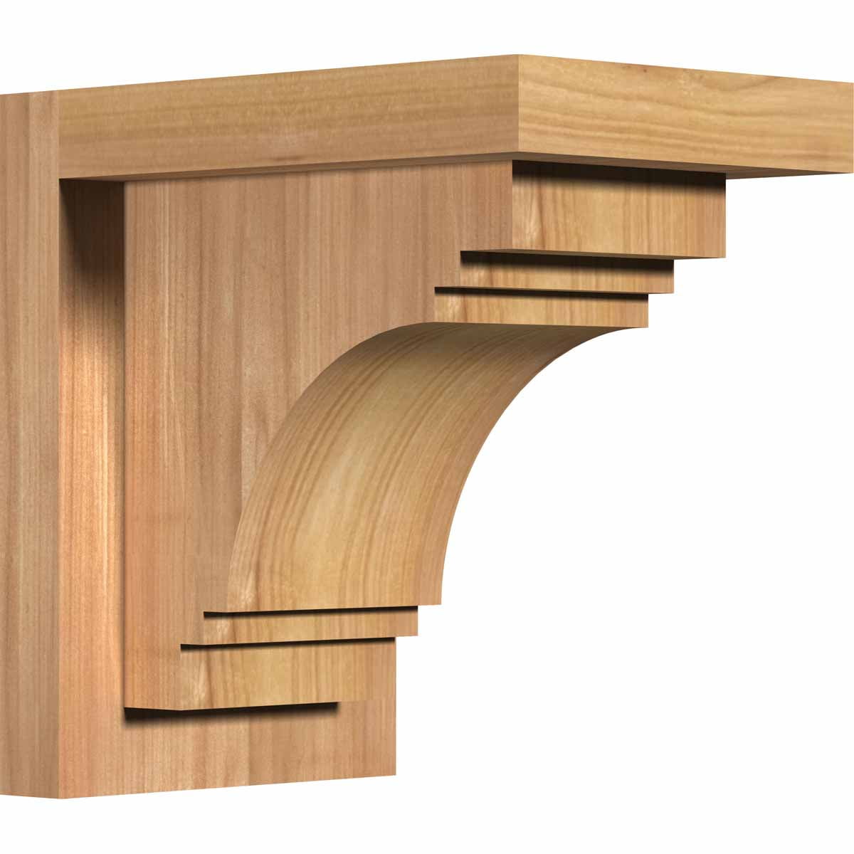5 1/2"W x 8"D x 8"H Pescadero Smooth Corbel w/Backplate, Western Red ...