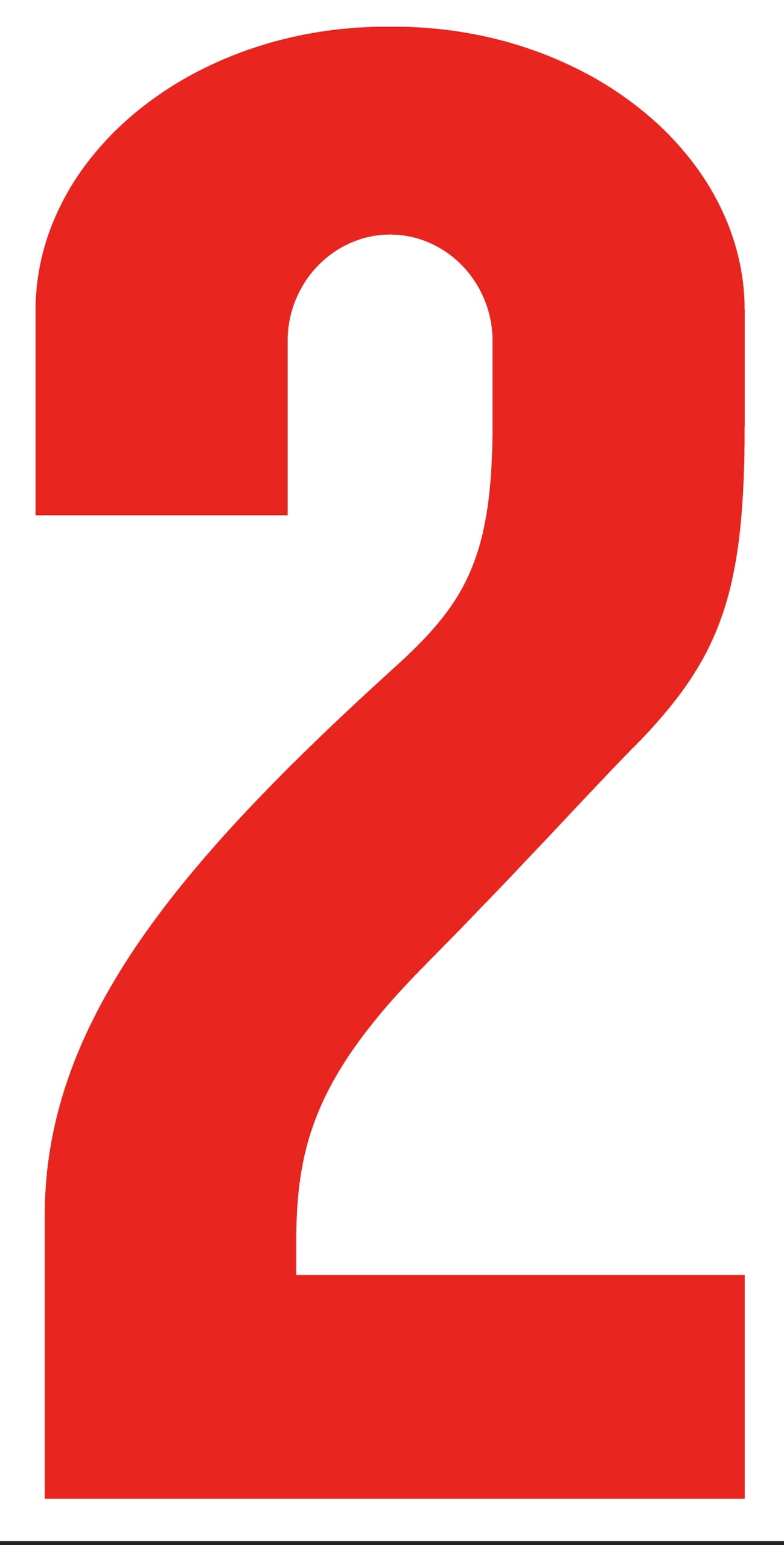 SSWBasics 5 1/2" Windshield Numbers And Symbols - Red/White - "2" - 3ʺW ...