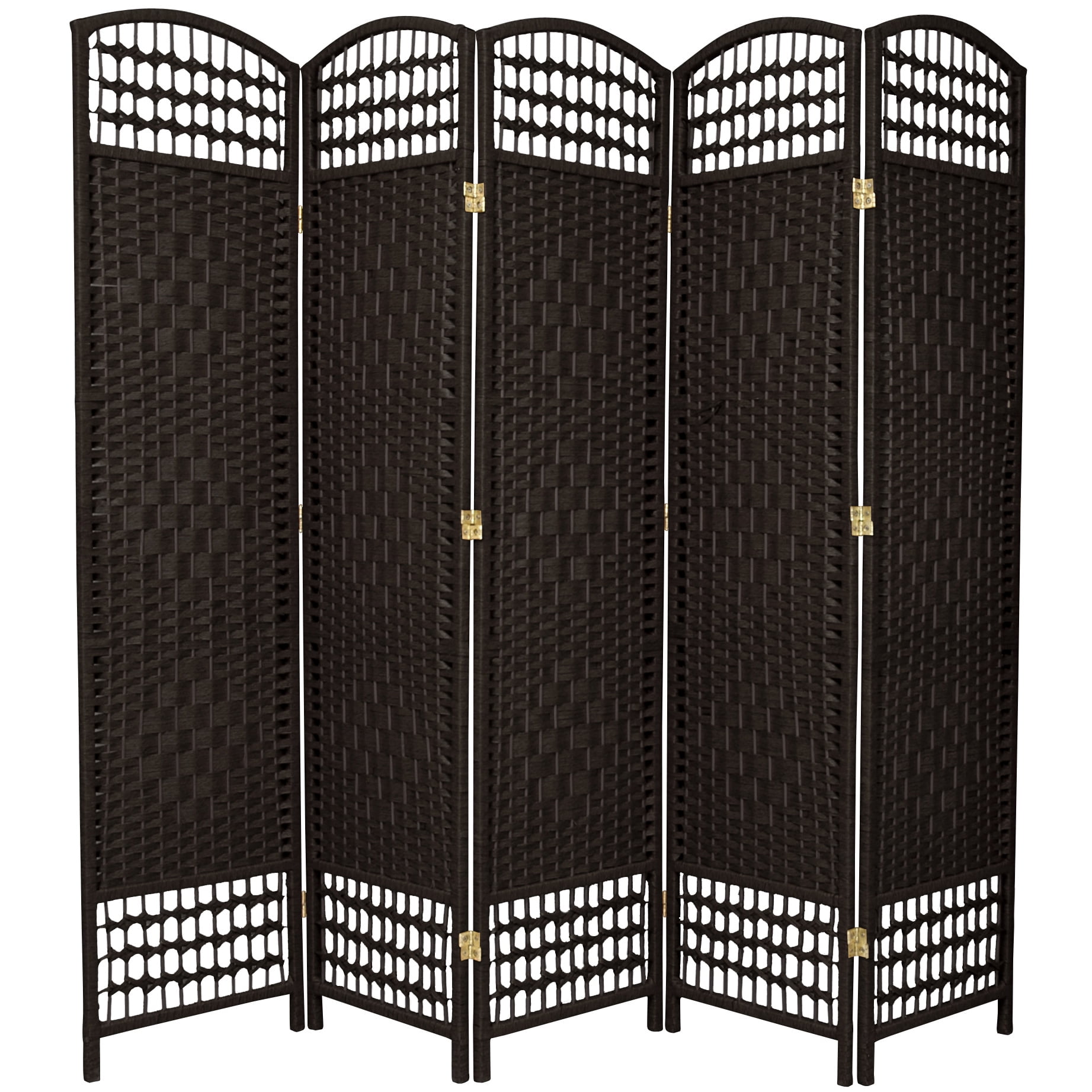 5 1/2 ft. Tall Faux Rattan Fiber Weave Privacy Screen Room Divider ...