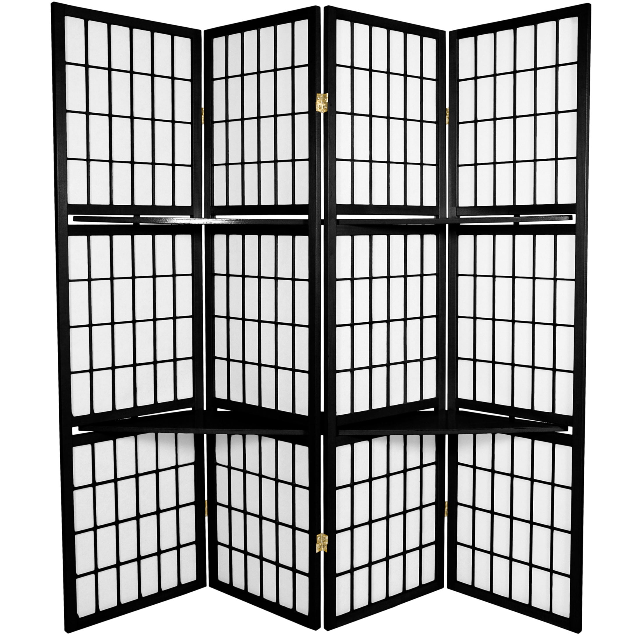 Free Shipping! Oriental Furniture 5.5ft Black Japanese Lattice Room ...