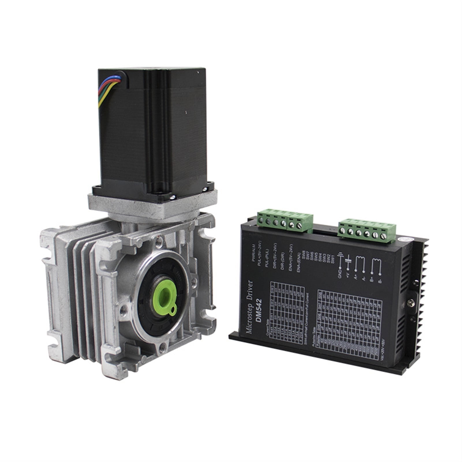 5:1 to 80:1 Worm Reducer RV030 Worm Gearbox Speed Reducer with Nema 23 stepper Motor 2.2NM DM542 ...