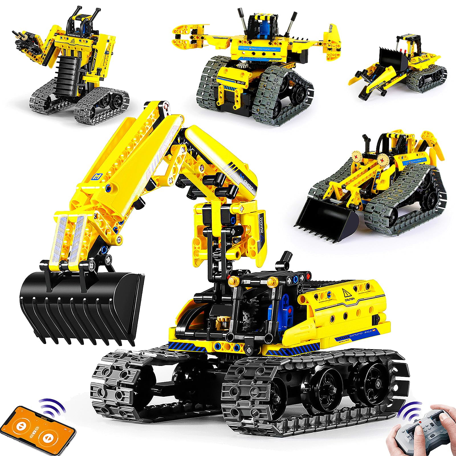 5 In 1 Building Toys Stem Robotics Kit, 430 Pcs Blocks Rc Robot Erector ...