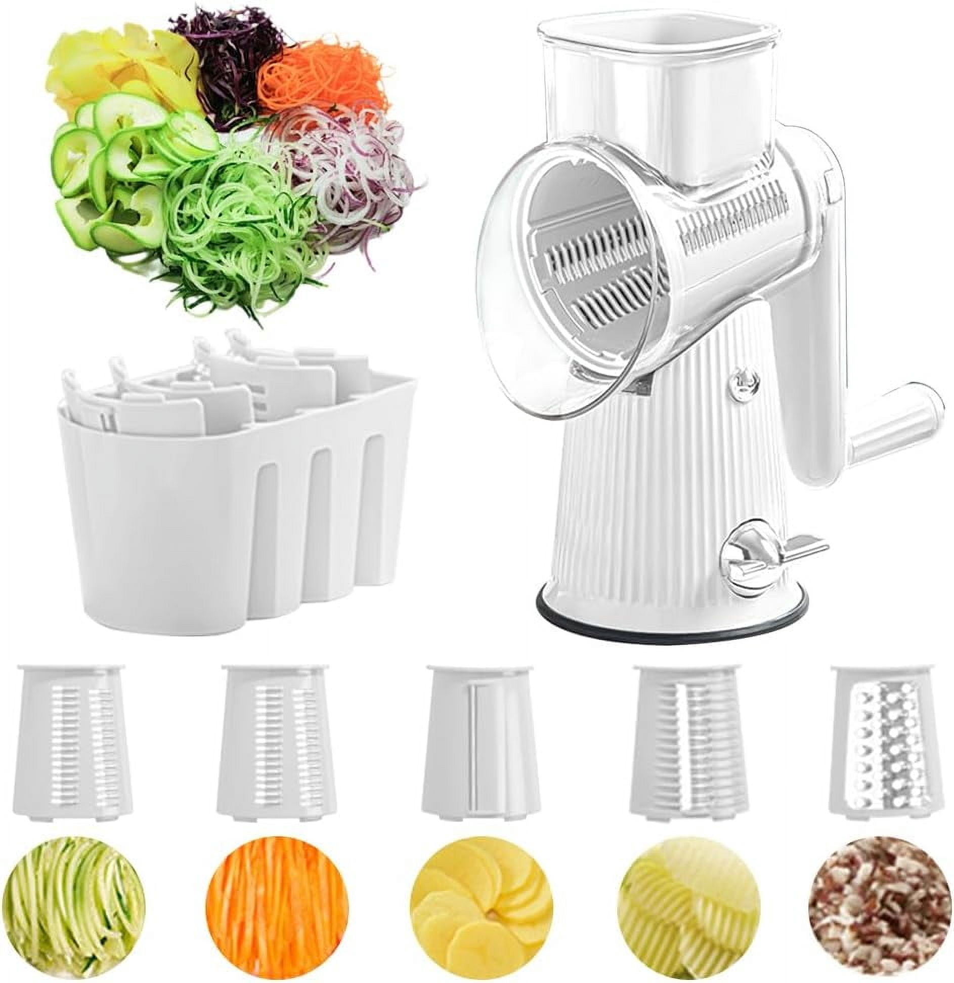 5 In 1 Cheese Grater, 2025 New 5 In 1 Rotary Cheese Grater Vegetable ...