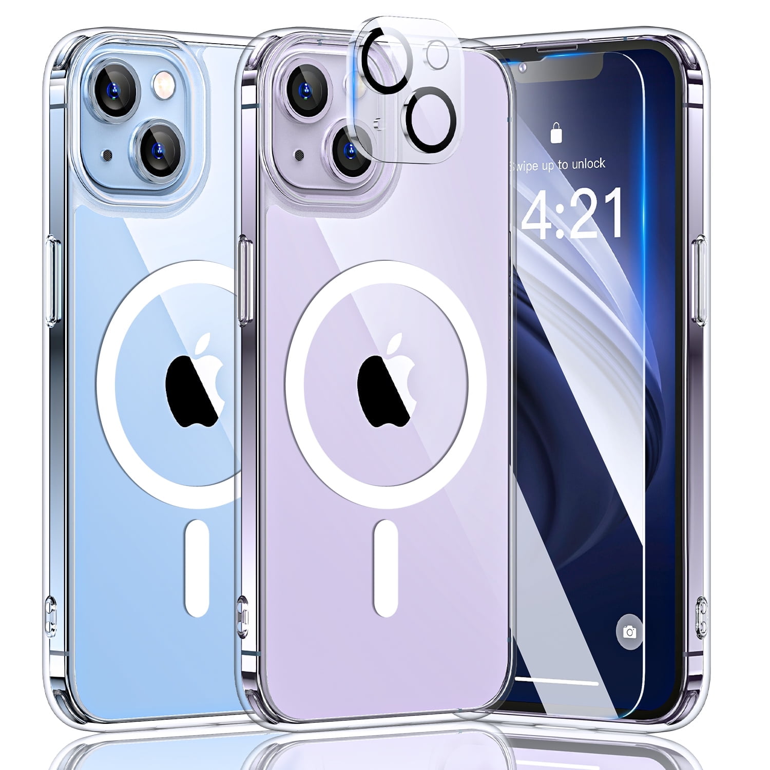 5 in 1 Crystal Slim Clear for iPhone 14 Case,Not-Yellowing & strong ...
