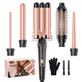 5 in 1 Curling Iron, Curling Iron Set with Negative Ion Thermal Brush ...