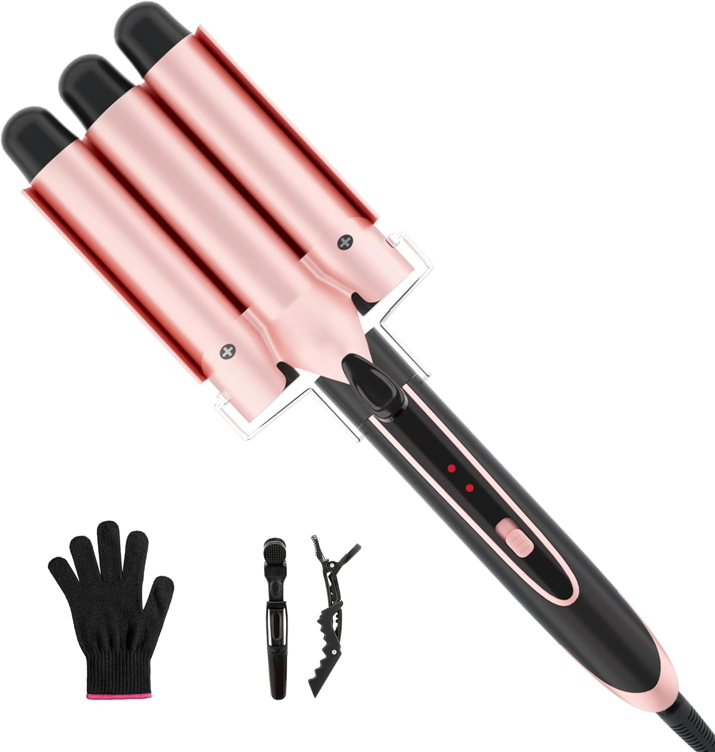 5 in 1 Curling Iron Set with 3 Barrel Curling Iron and 4 ...