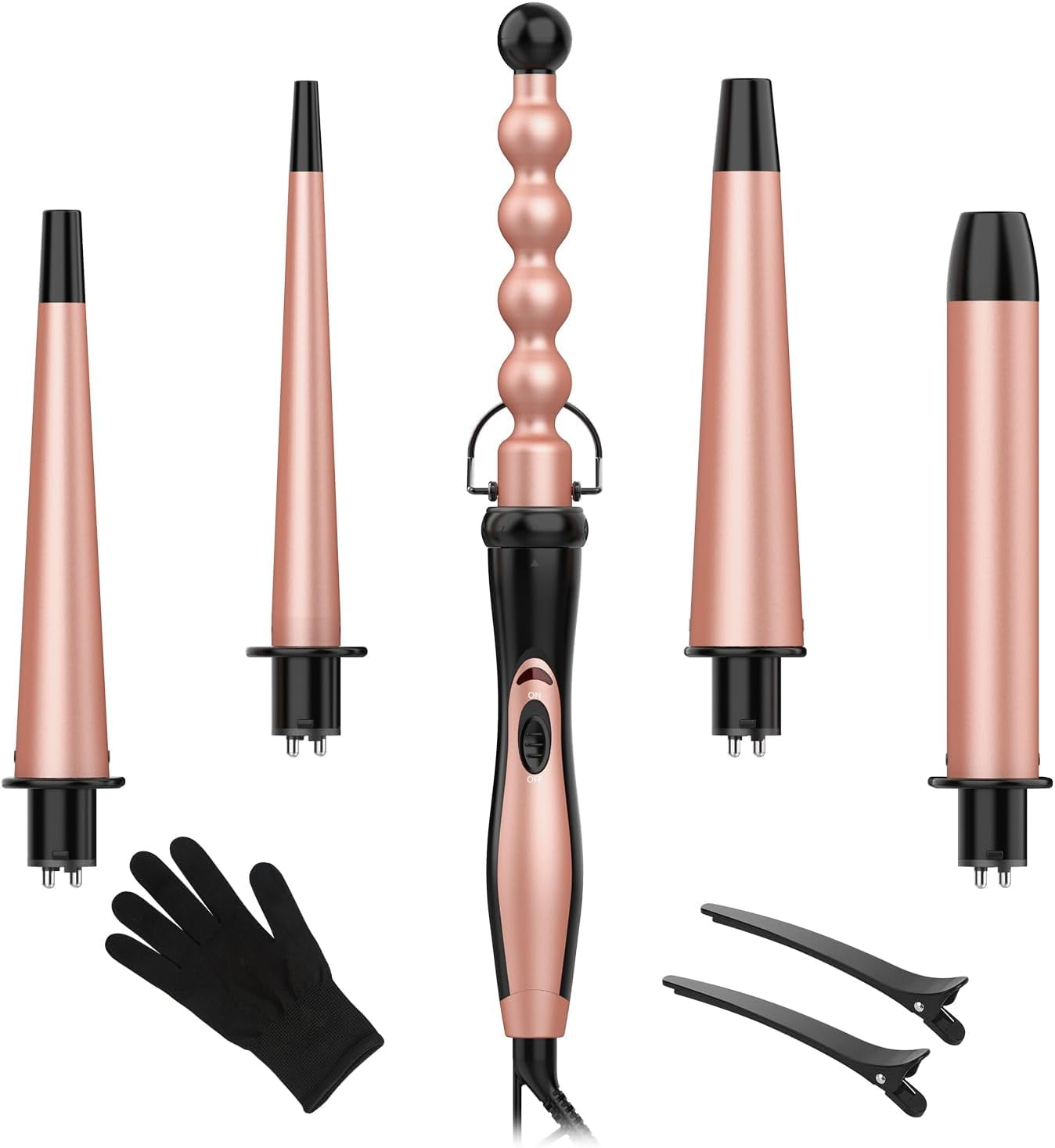5 in 1 Curling Iron Set - BESTOPE PRO Curling Wand Iron with ...